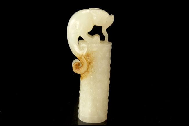 OLD CHINESE CARVED WHITE JADE HARDSTONE REPTILE LIZARD SEAL D146-02 | eBay