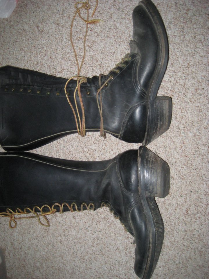 8D Whites Hathorn 17.5" Tall Lace Up Buckaroo Packers w/ Spur Ledge ...