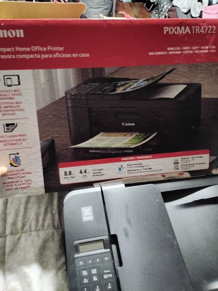 Canon PIXMA TR4722 Wireless All-in-One Inkjet Printer Print Copy Scan ...