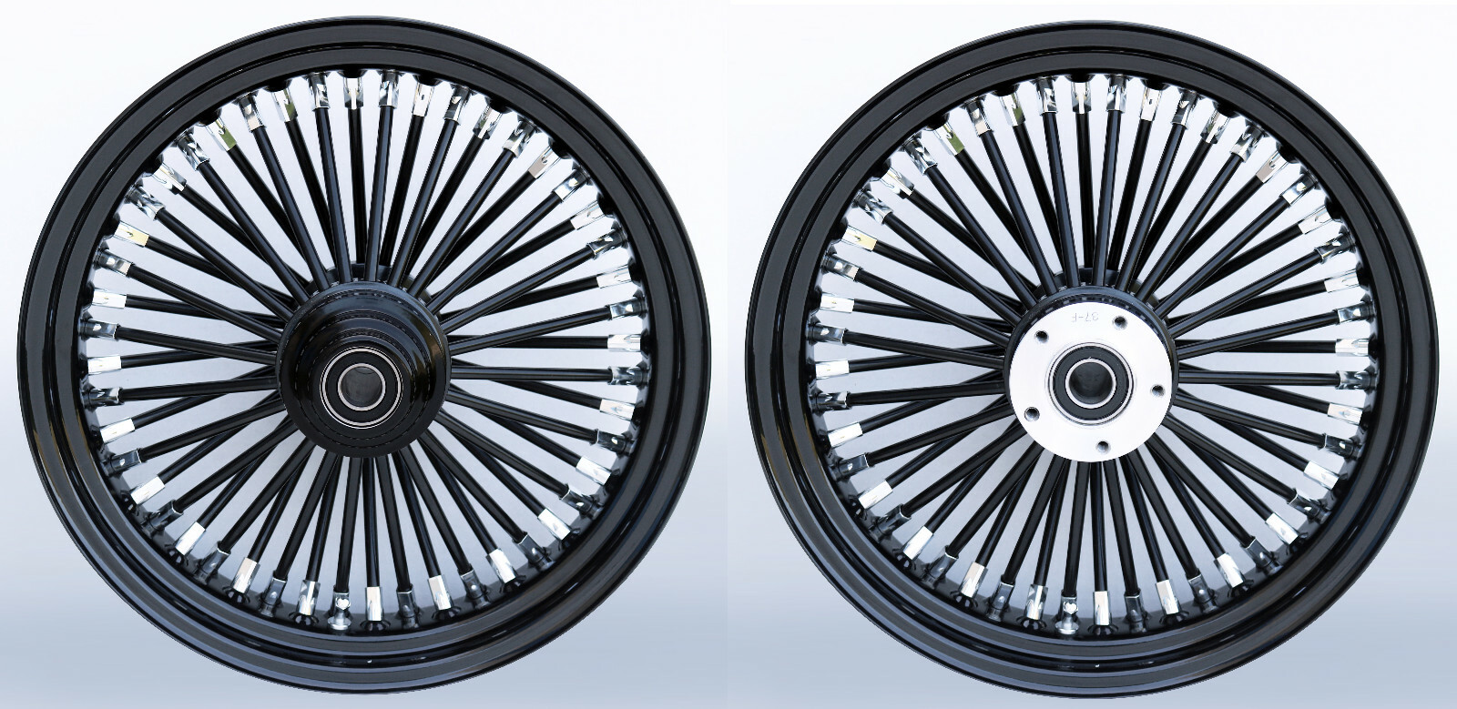 FAT SPOKE 16" FRONT/REAR WHEEL SET BLACK HARLEY SOFTAIL FAT BOY ...