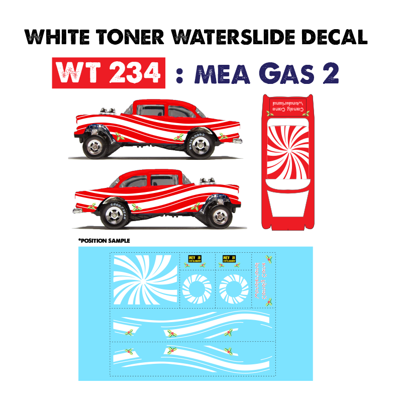 WT234 White Toner Waterslide Decals MEA GAS 2 For Custom 1:64 Hot ...