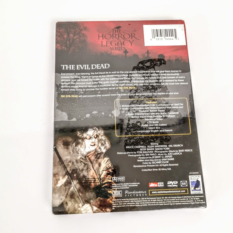 Evil Dead DVD The Horror Legacy Series Zombies Bruce Campbell New ...