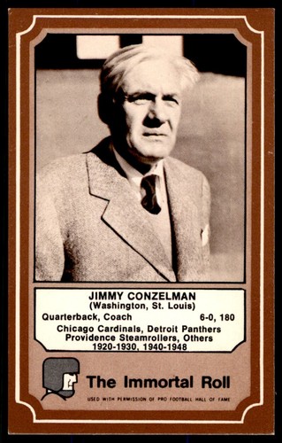 1975 FLEER FOOTBALL CARDS IMMORTAL ROLL JIMMY CONZELMAN CHICAGO ...