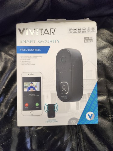Vivitar Wireless Video Doorbell Smart Security Camera DB-210-BLK Wi-Fi ...