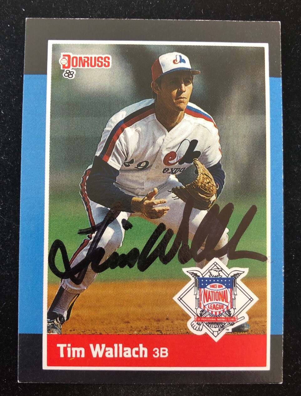 TIM WALLACH 1988 DONRUSS AUTOGRAPHED SIGNED AUTO BASEBALL CARD 59 EXPOS ...