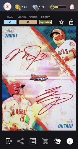 ‘21 Digital Topps Bunt Mike Trout Shohei Ohtani Legendary Dual Sig RED ...