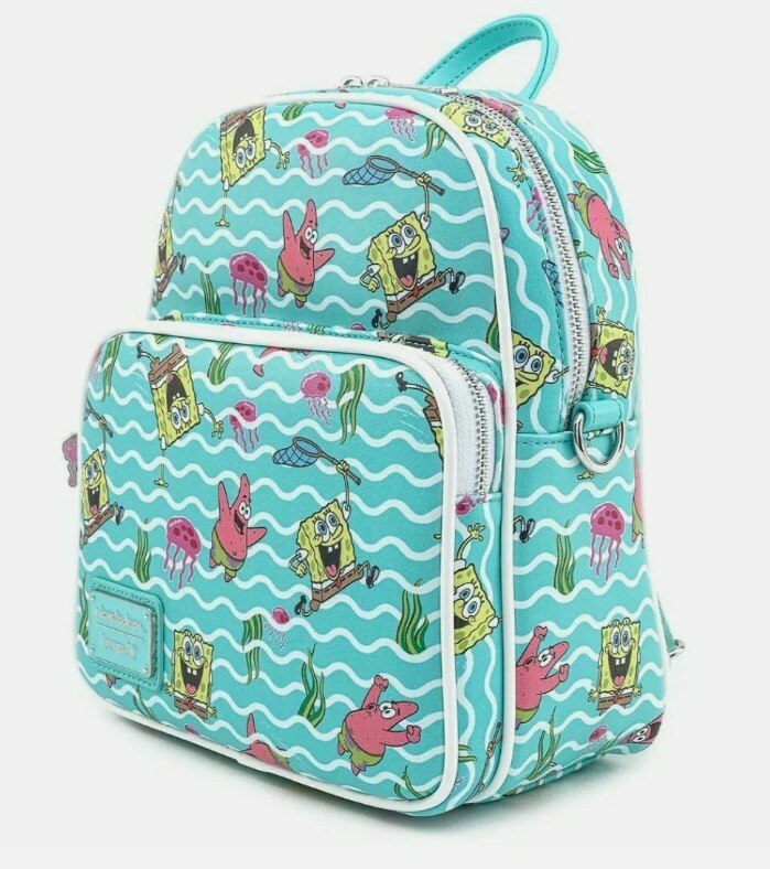 LOUNGEFLY x NICKELODEON Spongebob Jellyfishing Mini Backpack ...