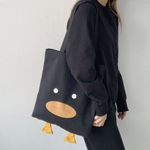 Tote Bag Cute Duck Bags with Feet Underarm Bag Animal Canvas Bag Girls ...