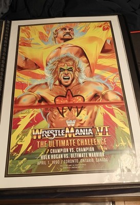 WWF WRESTLEMANIA VI 6 Hulk Hogan Ultimate Warrior Poster WWE Bartlett ...