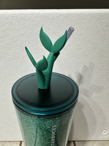 RARE Starbucks Siren Mermaid Scales Cup With Mermaid Tail Straw Topper ...