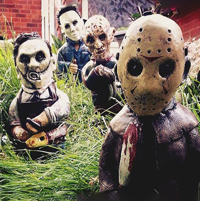 Horror Movie Garden Gnomes Statues Halloween Undead Sculpture Resin ...