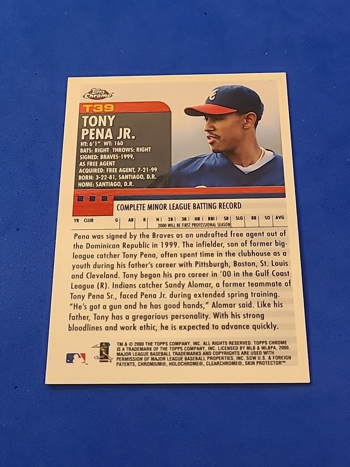 2000 Tony Pena Jr. ROOKIE RC Topps Chrome Traded #T39 | eBay