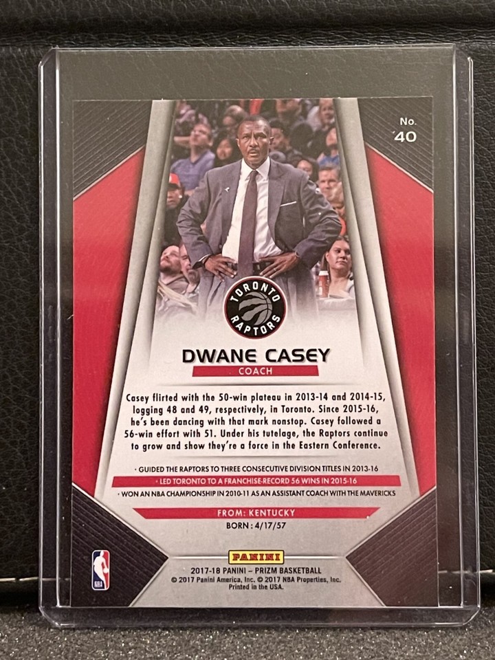 2017-18 Prizm Dwane Casey #40 Toronto Raptors | eBay