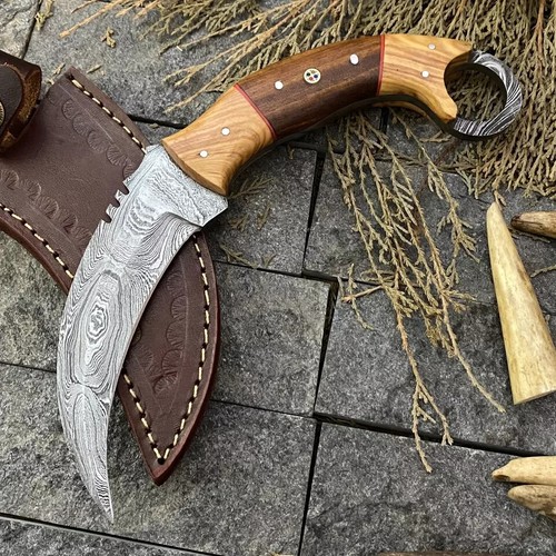 SHARDBLADE HAND FORGED Damascus Steel Hunting SURVIVAL KARAMBITE Knife ...