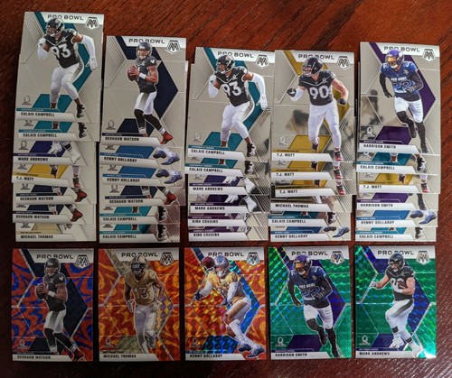 Lot (36) 2020 Mosaïque NFL Football Pro Bol Vert Orange Watson Thomas ...