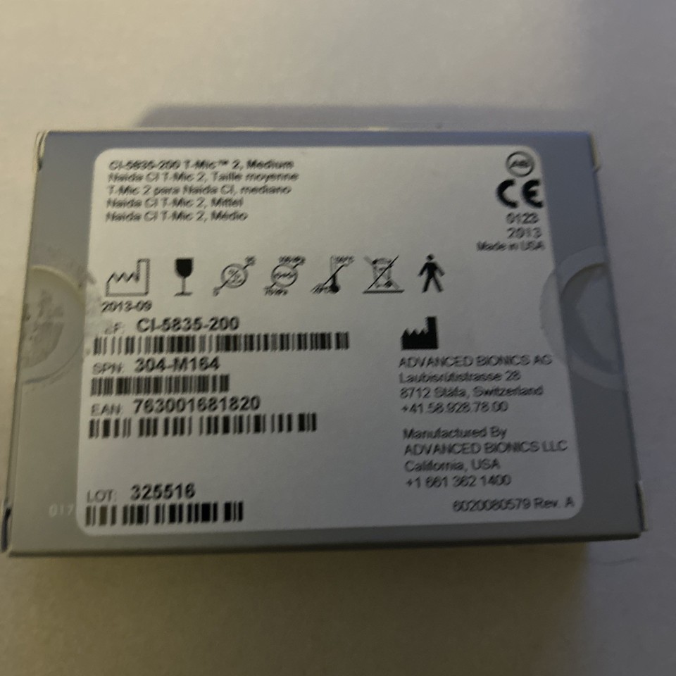 Advanced Bionics T-Mic 2 Medium Earhook CI-5835-200 Open Box NEW No ...