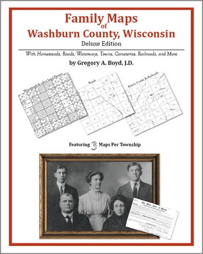 Family Maps Washburn County Wisconsin Genealogy WI Plat | eBay