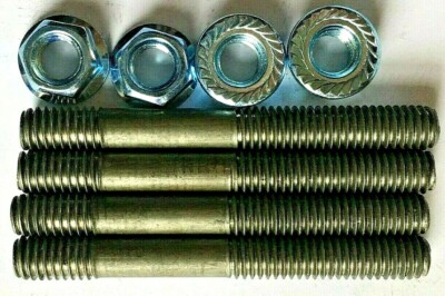 4x 3/8”x 3 1/4" Sae Coarse Exhaust Manifold Studs 4-3/8 Flanged Locking ...