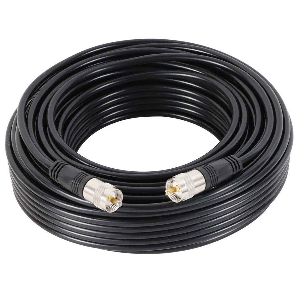 RG8X Coaxial CB Coax UHF Cable | 20/50/100ft | PL259 Male to Male ...
