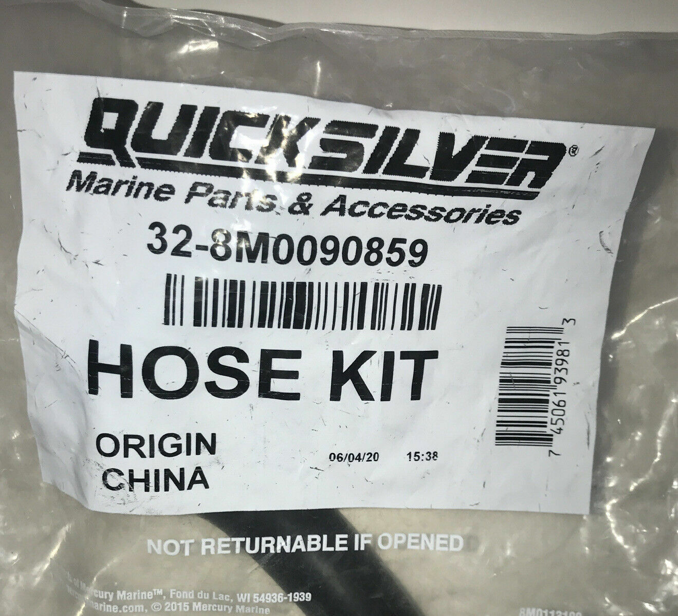 Mercury Quicksilver Bravo Transom Water Intake Hose Kit Design II 32 ...