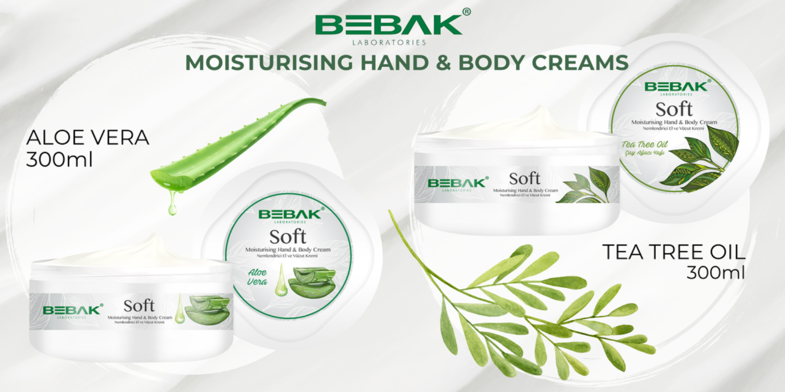 BEBAK Hand & Body Soft Moisturising Cream - Tea Tree Oil, Aloe Vera ...