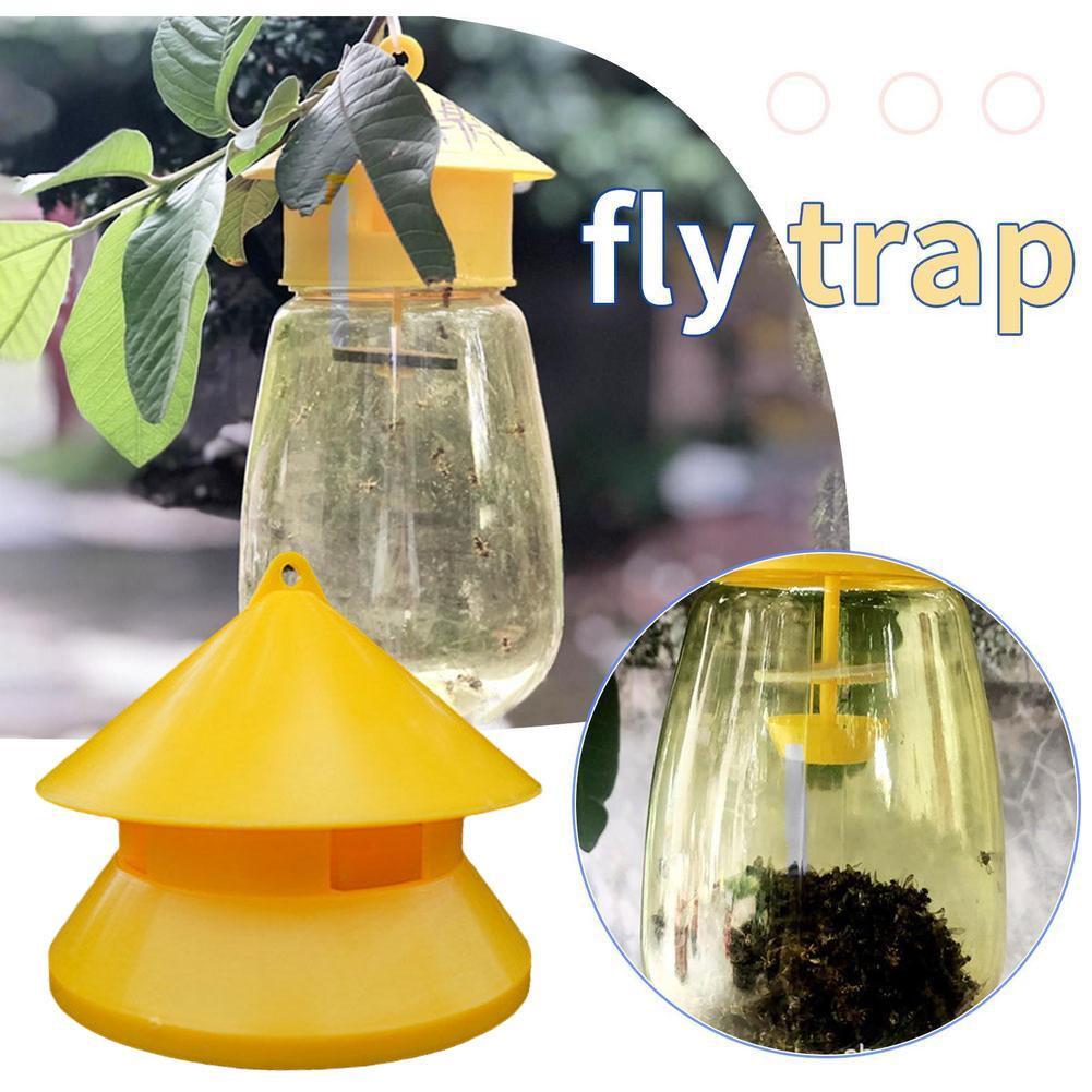 Reusable Fruit Fly Trap Killer Yellow Cage DrosophilaTrap Fly Catcher ...