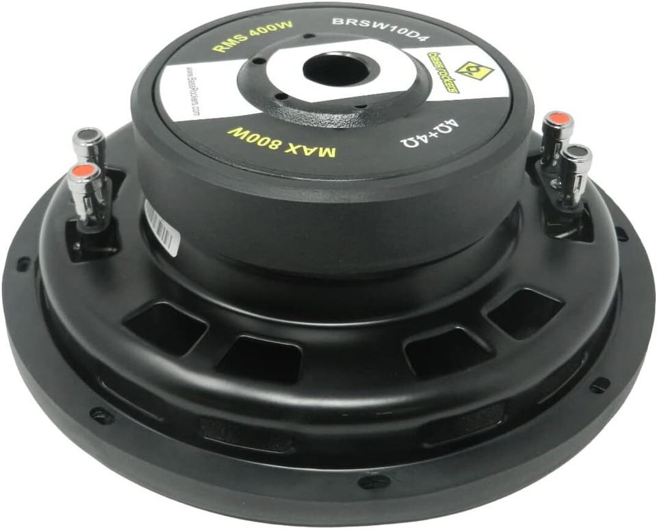 Bass Rockers 10" 800Watt Dual 4Ohm Shallow Car Audio Subwoofer Low ...