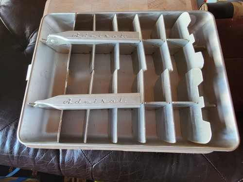 Vintage ADMIRAL Aluminum Double Ice Cube Tray Quick Release | eBay