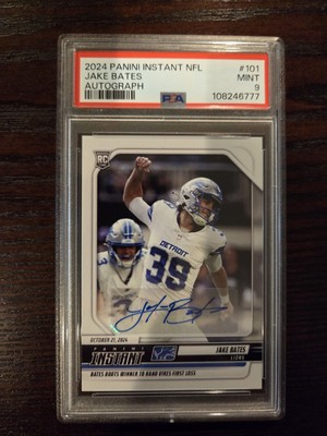 Jake Bates 2024 Panini Instant #101 Signed Auto /99 Rookie PSA 9 Mint ...