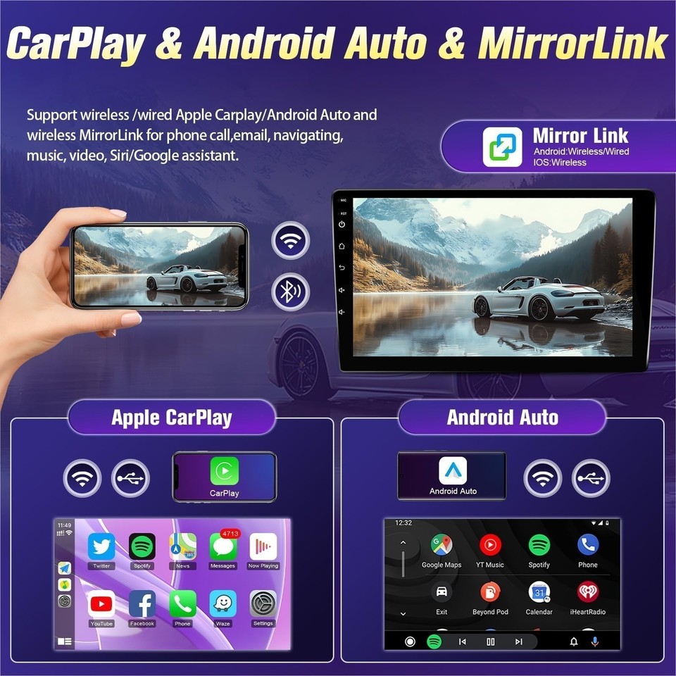 For 2009-2013 Toyota Corolla Carplay Radio Stereo Backup Cam Bluetooth ...