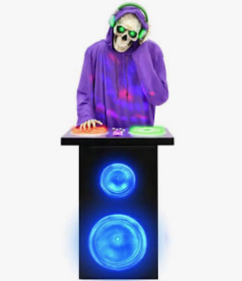 Haunted Living 5.5Ft Bluetooth Reaper DJ Skeleton Animatronic IN HAND ...