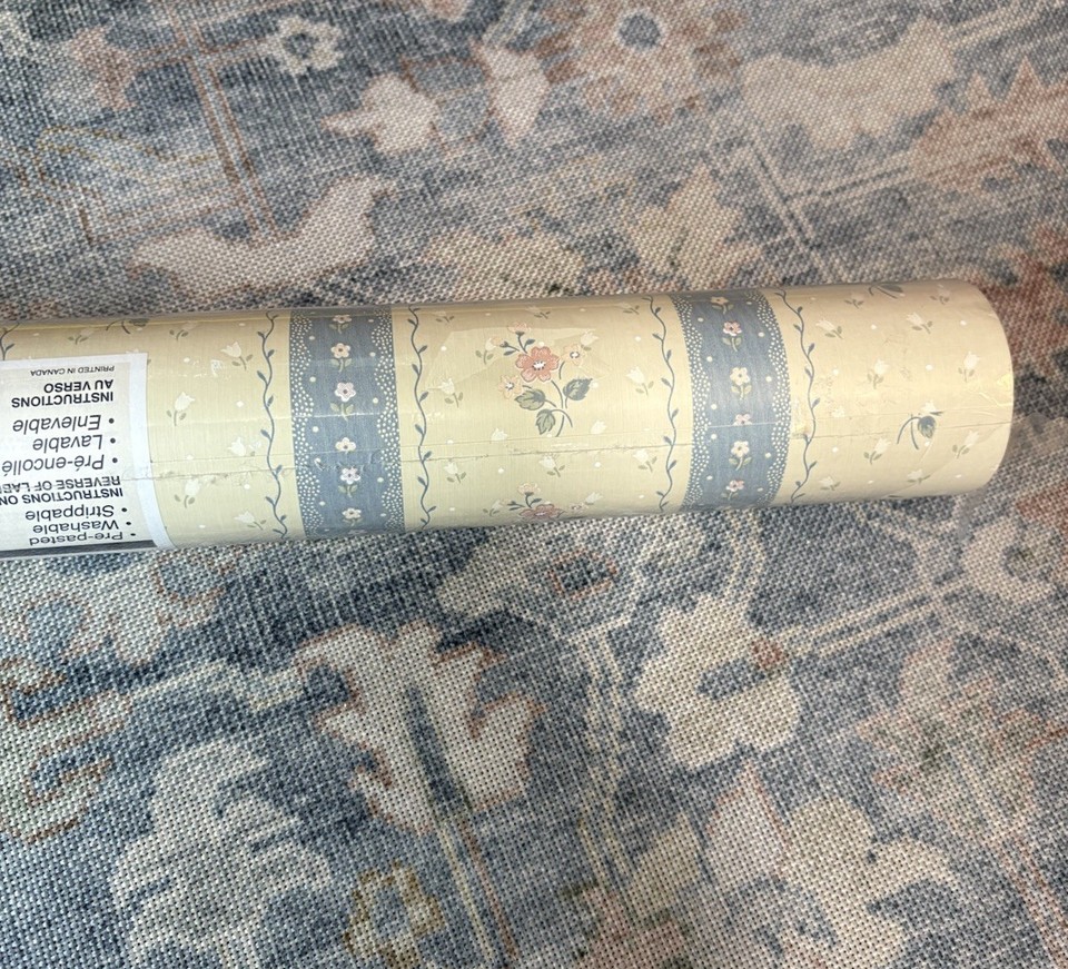 NOS Vtg Norwall Country Cottagecore Floral Wallpaper Vinyl Roll 56 Sq ...