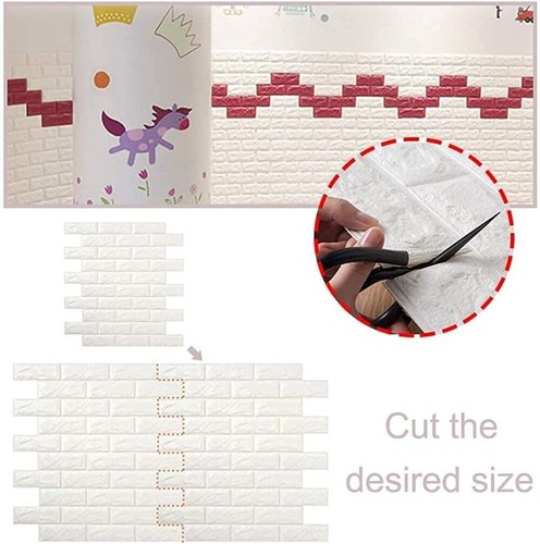 40Pcs Self Adhesive 3D Tile Foam Stick Wall Sticker Brick Wall Sticky ...