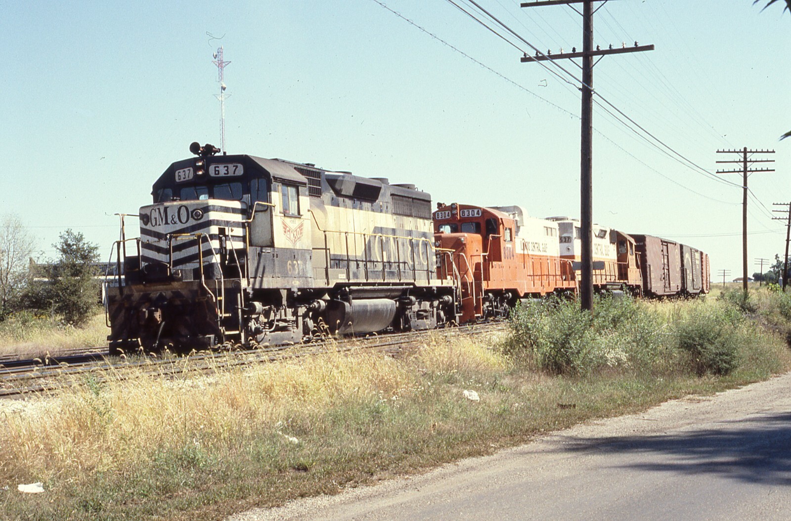 MS Orig Slides (7) GM&O Gulf Mobile & Ohio/ICG Locos+Trains Taken 1975 ...