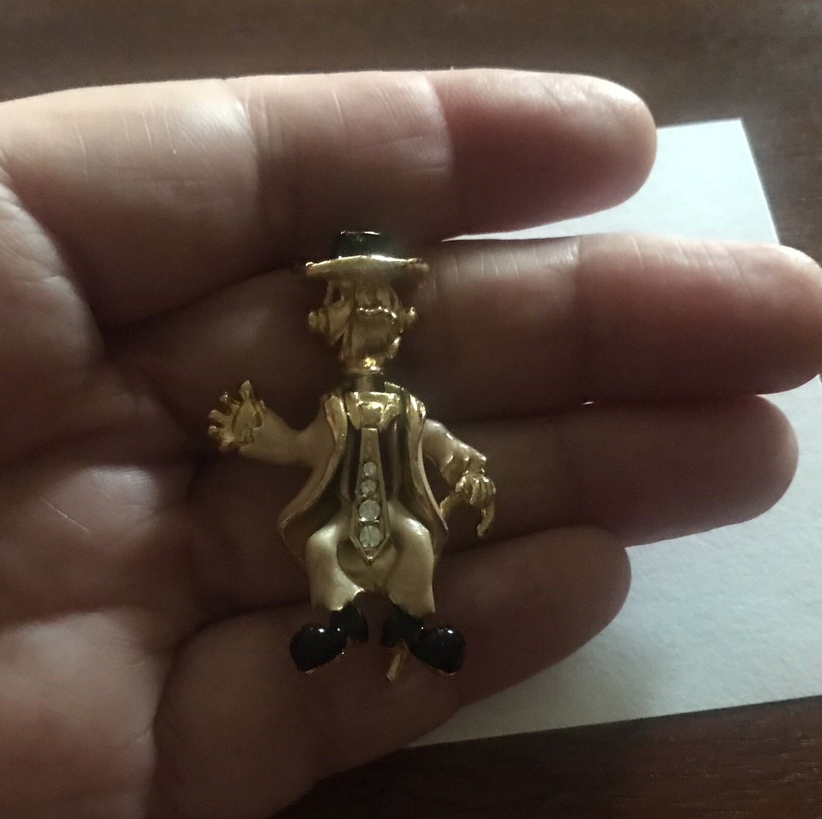 Clown Pin Brooch Unsigned Har 1960s Happy Sad Tremble… Gem