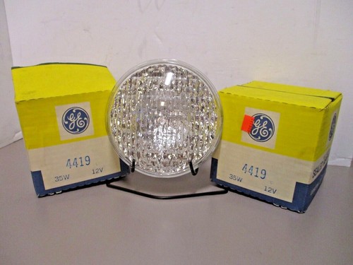 x2 GE 4419 Tractor Lamp Round Sealed Beam 5" Par46 12v 35w CLEAR | eBay
