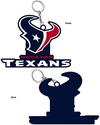 Houston Texans Bold Sporty Rubber Keychain - 5" Long x 3" Wide x 0.2 ...