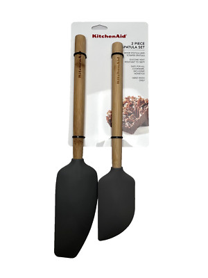 KitchenAid Bamboo 2 Piece Spatula Set Gray New | eBay