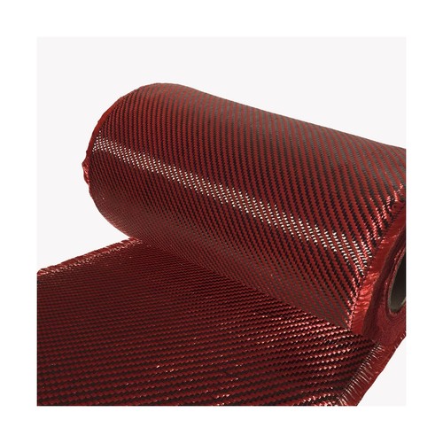 (1 ft -25 ft Rolls) KARBXON - 12 in - Carbon Fiber Aramid Fabric - RED ...