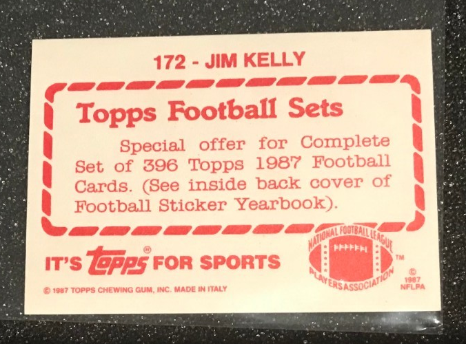 1987 Topps Football Sticker #172 Jim Kelly Rookie Bills (HOF) NM | eBay
