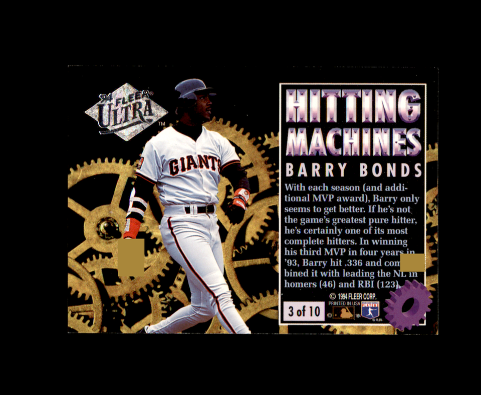1994 Ultra Hitting Machines #3 Barry Bonds San Francisco Giants | eBay
