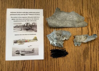 RARE WWII Japanese Zero Fighter Plane Crash Relic Pieces Guadalcanal ...