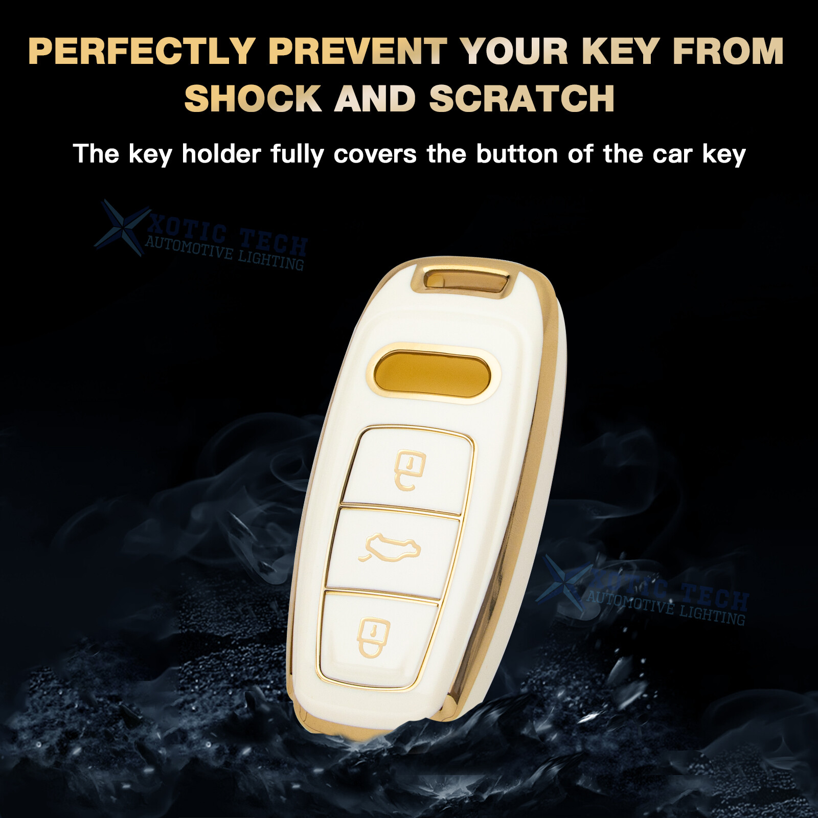 2X White TPU Full Cover Smart Key Fob Cover For Audi A3 S3 S6 RS6 S7 ...