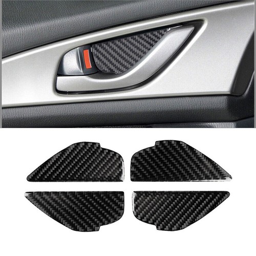 4x Carbon Fiber Interior Door Handle Bowl Cover Trim For Mazda 3 Axela ...