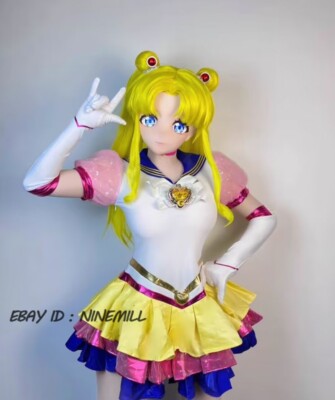 Kigurumi Tsukino Usagi 1/1 Cosplay Customized Wearable Head Shell | eBay