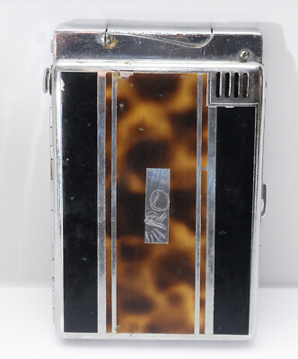 Vintage 1940 LIDO Cigarette Case Lighter Combination Silver and Brown ...