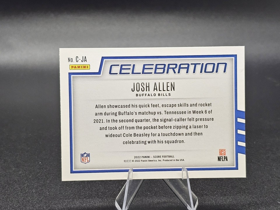 Josh Allen 2022 Panini Score Celebration #C-JA Buffalo Bills | eBay