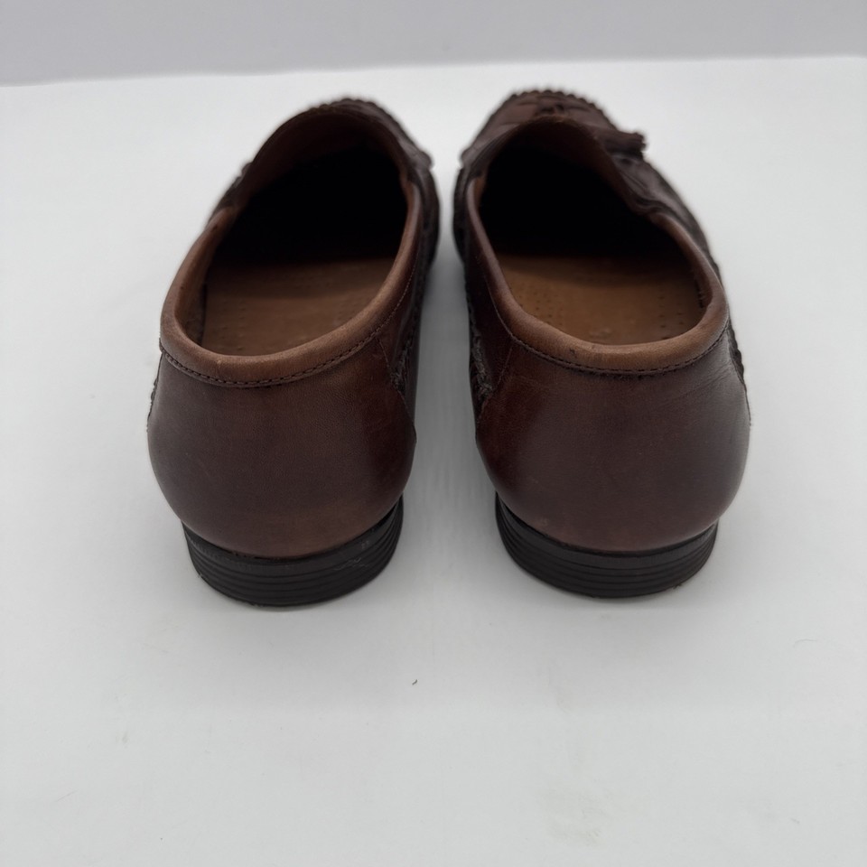 Earth Shoe Dale II Woven Brown Leather Tassel Loafers ~ Mens Dress ...
