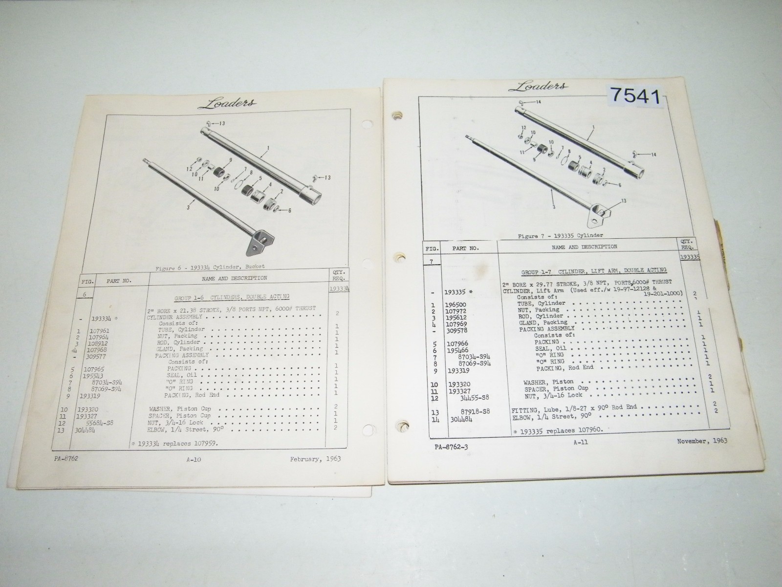 Ford Loader Cylinders Control Valves Pumps Buckets Parts Catalog 1963 ...