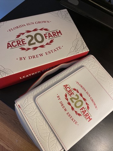 DREW ESTATE 20 Acre Farm White Leather Travel Cigar Case White NEW | eBay